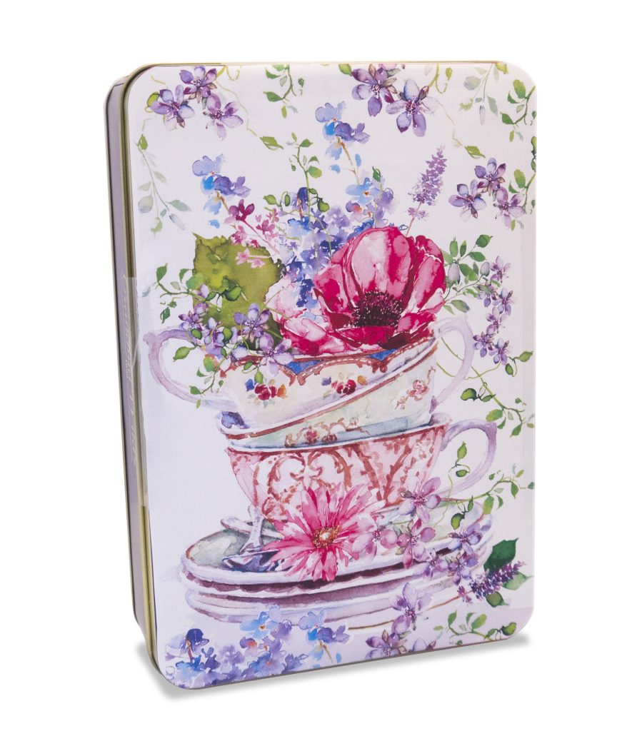 Embossed Summer Tea Cup Tin 200g - Gifts4Presents